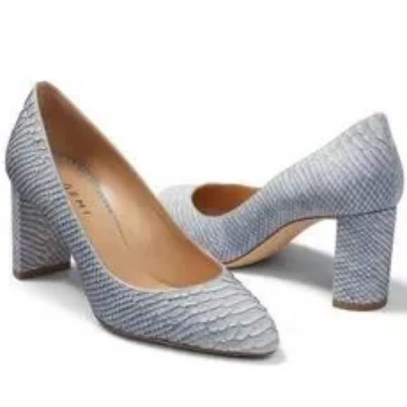 M. Gemi | Shoes | The Limited Edition Lustro 7 Mm Block Heel Snakeskin ...
